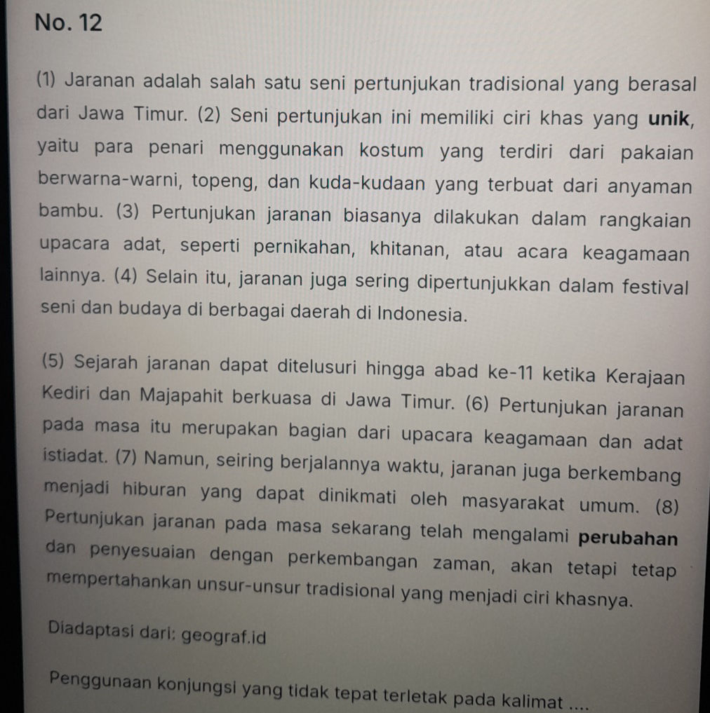 Penggunaan konjungsi yang tidak tepat | StudyX