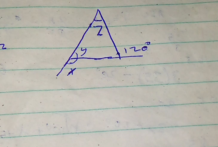 The image shows a triangle with angles | StudyX
