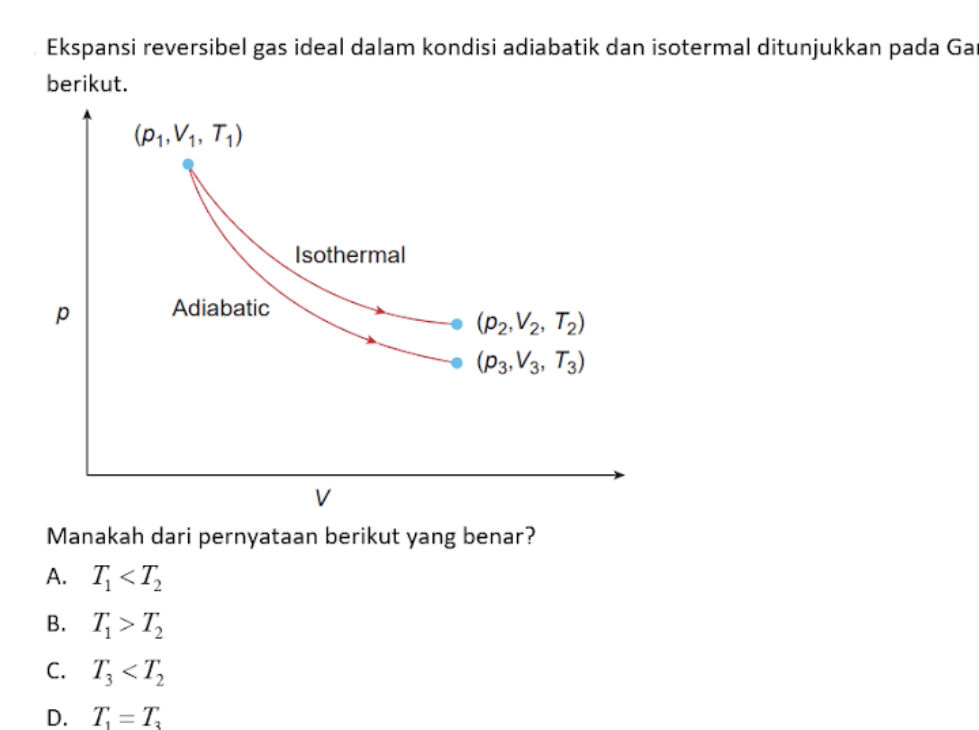 Ekspansi reversibel gas ideal dalam kondisi | StudyX