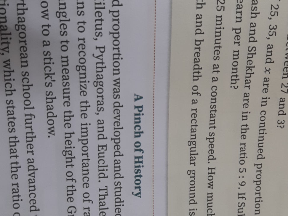 25, 35, and x are in continued proportion. | StudyX