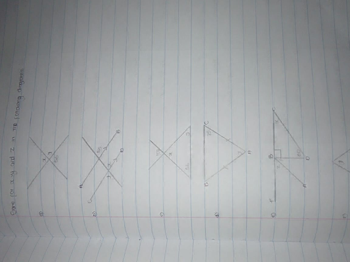 Solve for x, y and z in the following | StudyX