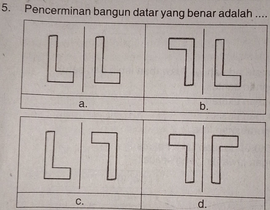 5. Pencerminan bangun datar yang benar | StudyX
