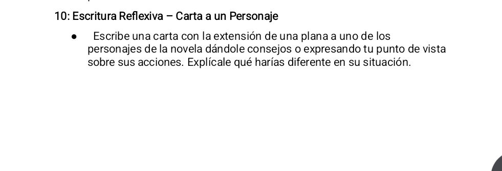 10: Escritura Reflexiva - Carta a un | StudyX