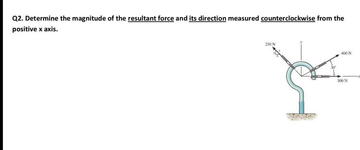 Q2. Determine the magnitude of the resultant | StudyX