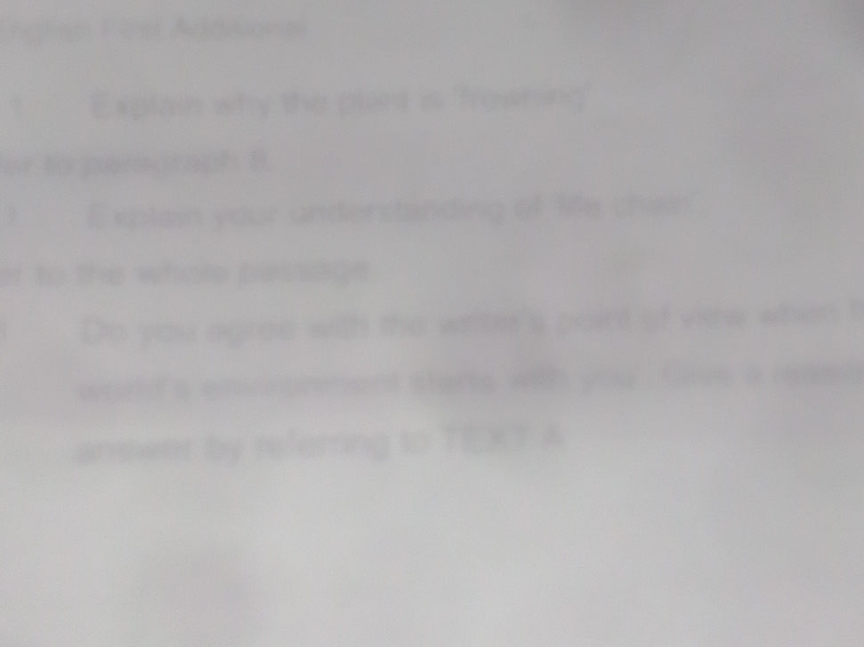 1. Explain why the plant is 'frowning' | StudyX