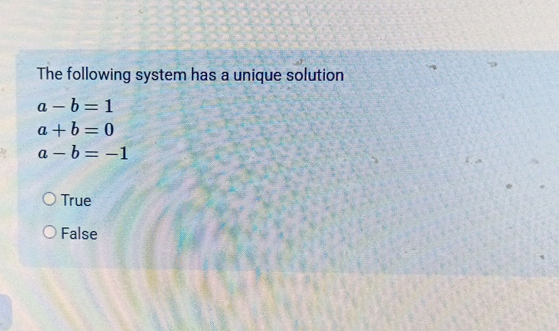The following system has a unique solution | StudyX