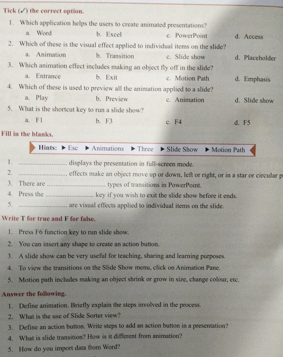 Tick ( ) the correct option. 1. Which | StudyX