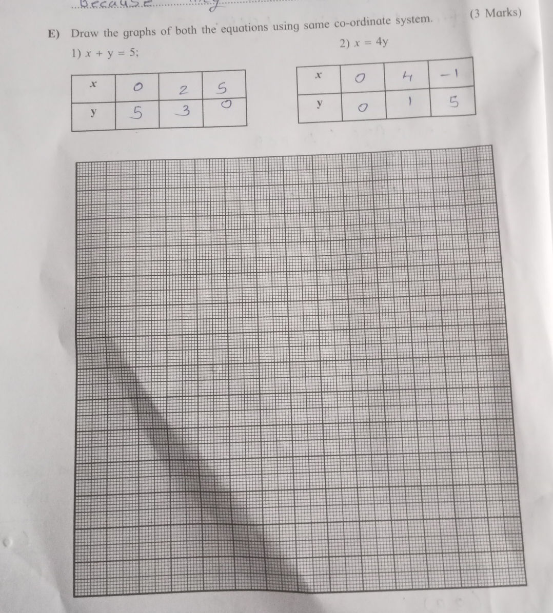 E) Draw the graphs of both the equations | StudyX