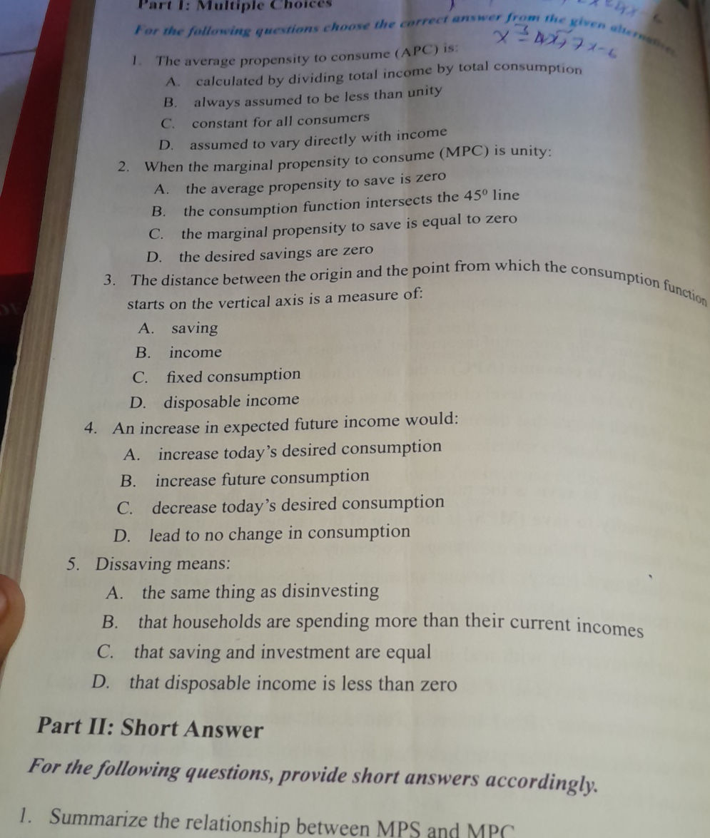 Part 1: Multiple Choices For the following | StudyX