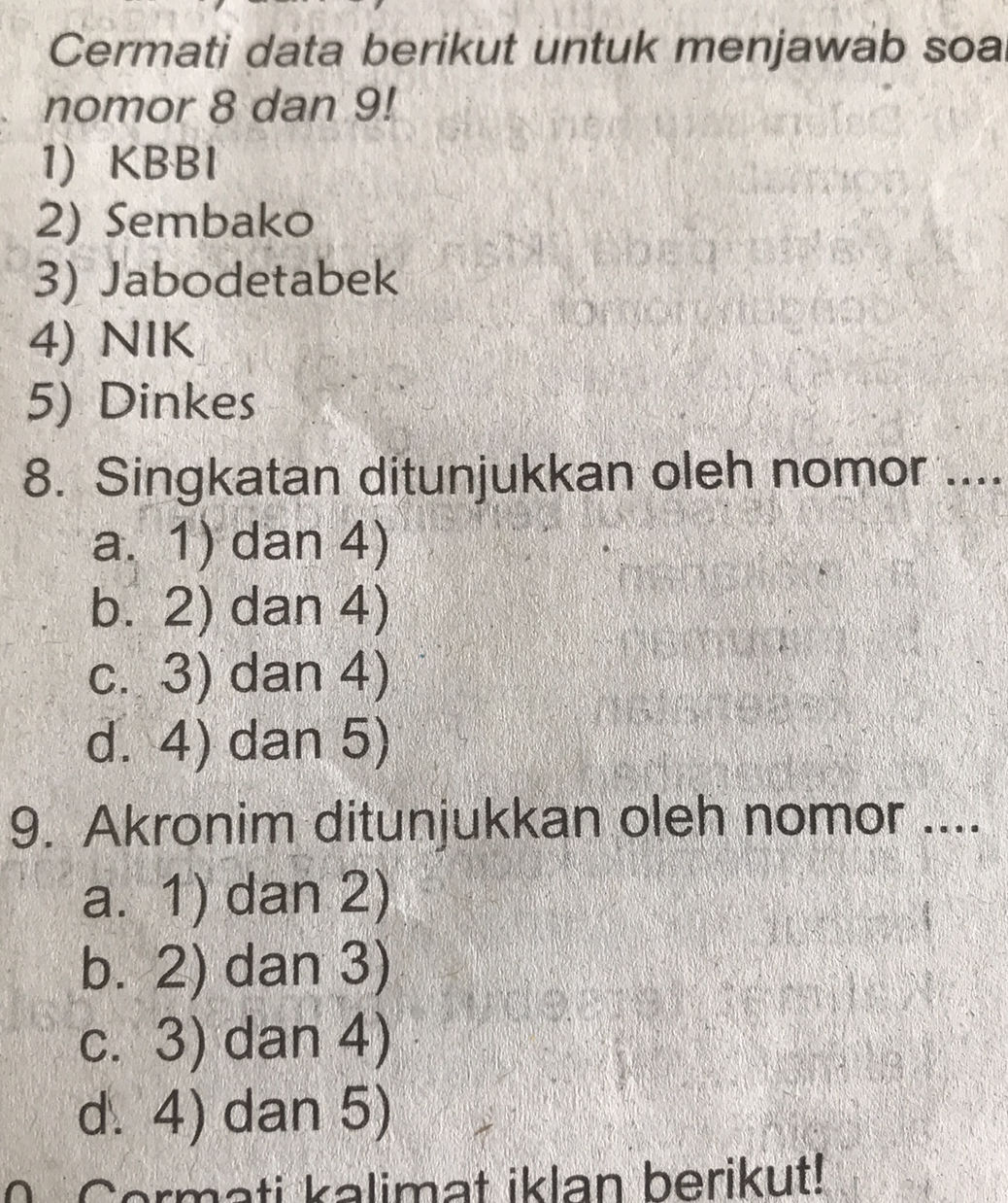 Cermati data berikut untuk menjawab soal | StudyX