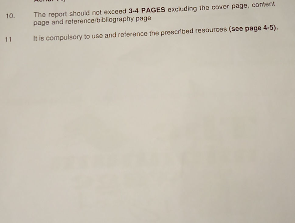 10. The report should not exceed 3-4 PAGES | StudyX