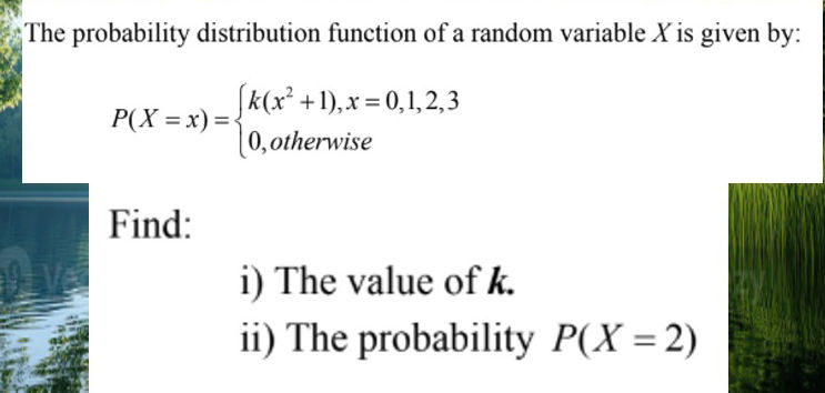 The probability distribution function of a | StudyX