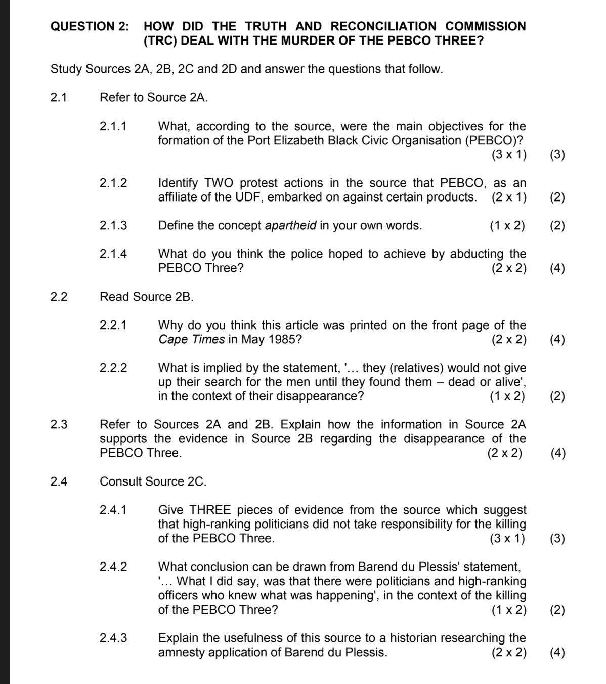 QUESTION 2: HOW DID THE TRUTH AND | StudyX