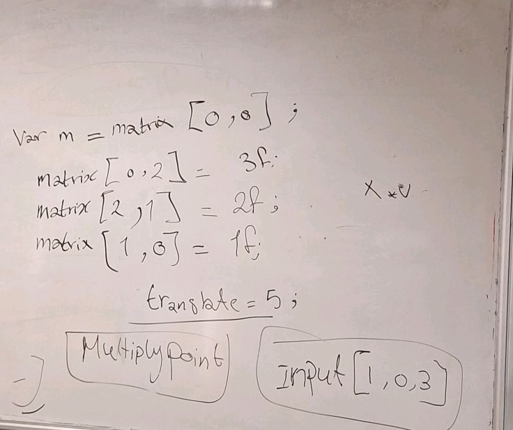 Var m = matria [0,0]; matrix [0,2] = 3f; | StudyX