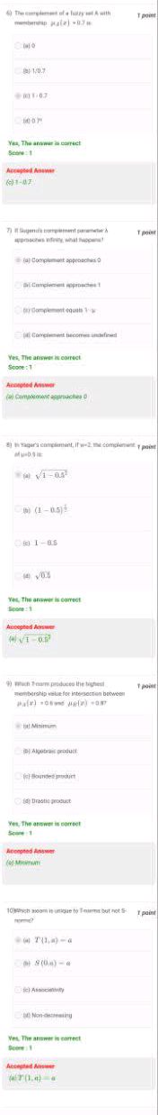 6) The complement of a fuzzy set A with | StudyX