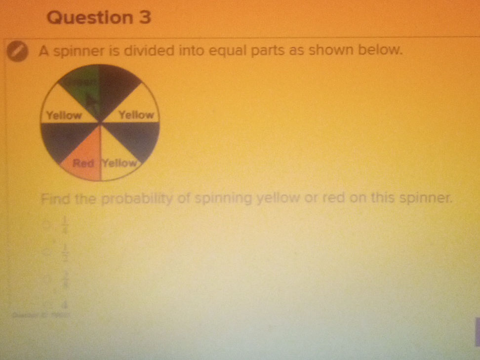 A spinner is divided into equal parts as | StudyX