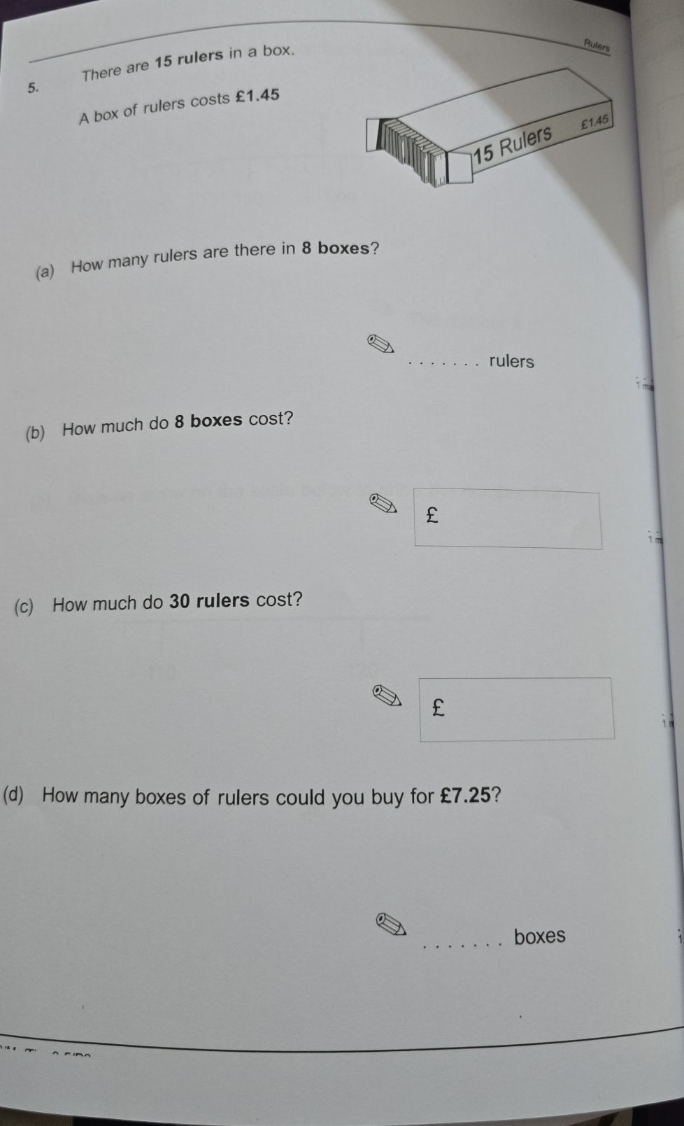 There are 15 rulers in a box. A box of | StudyX