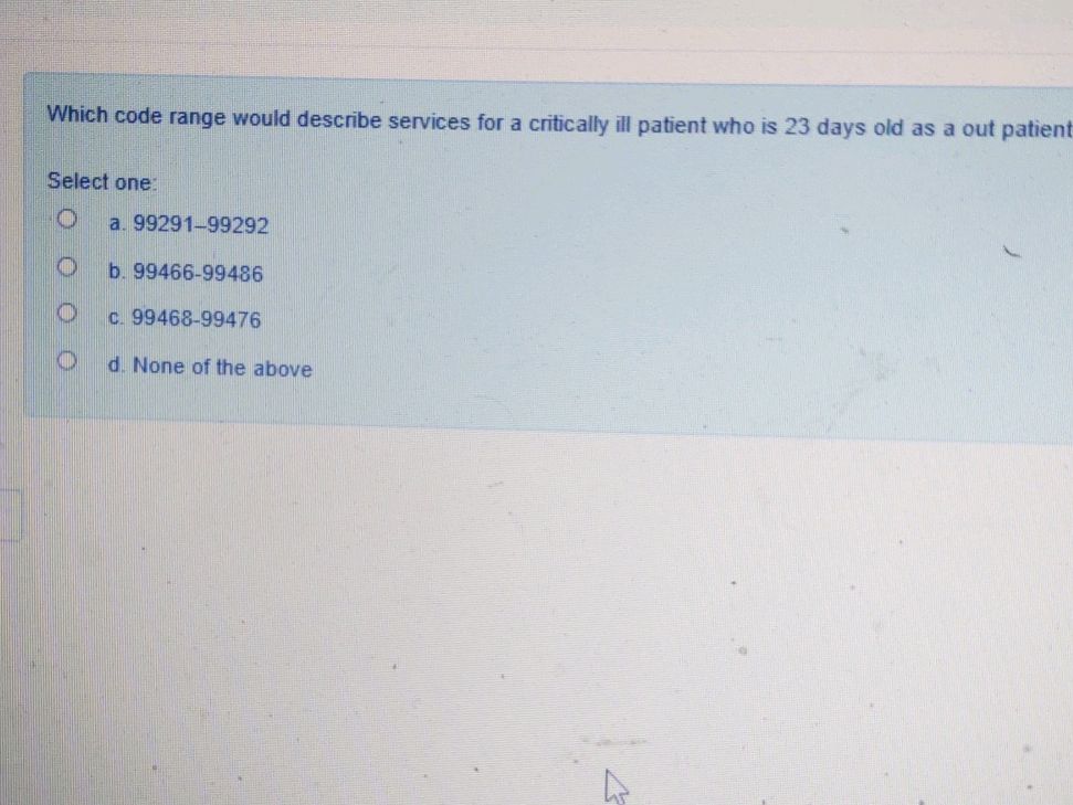 Which code range would describe services for | StudyX