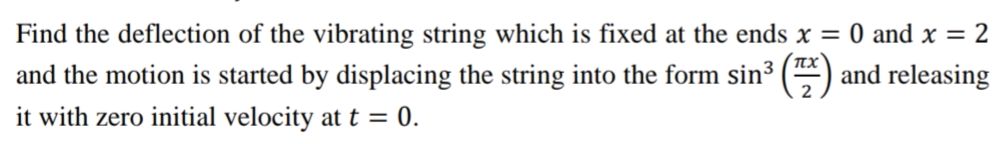 Find the deflection of the vibrating string