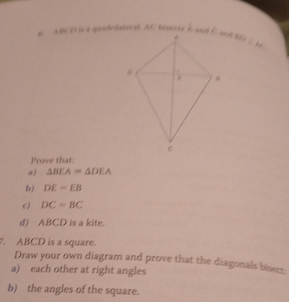6. ABCD is a quadrilateral, AC bisects $ A$ | StudyX