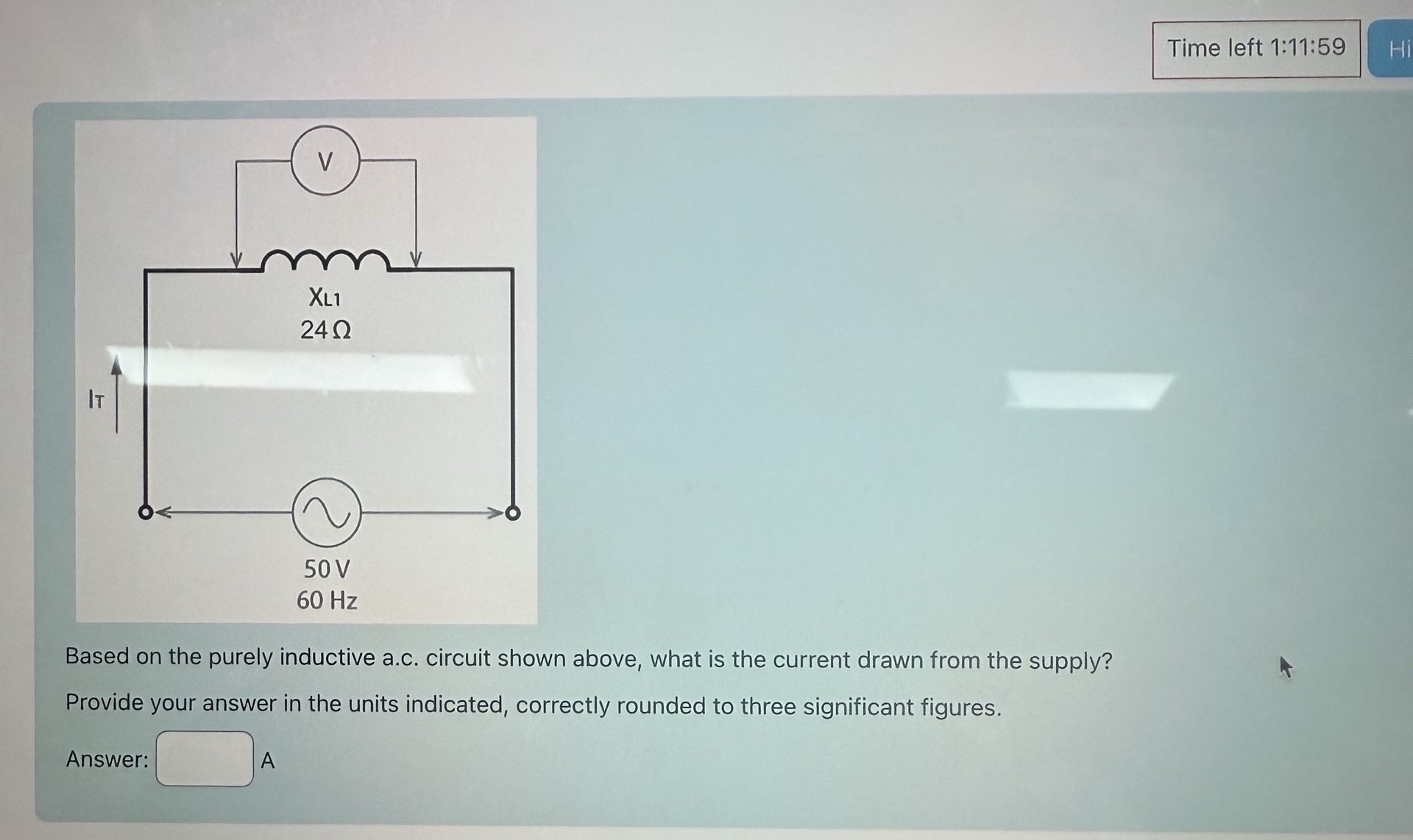Based on the purely inductive a.c. circuit | StudyX