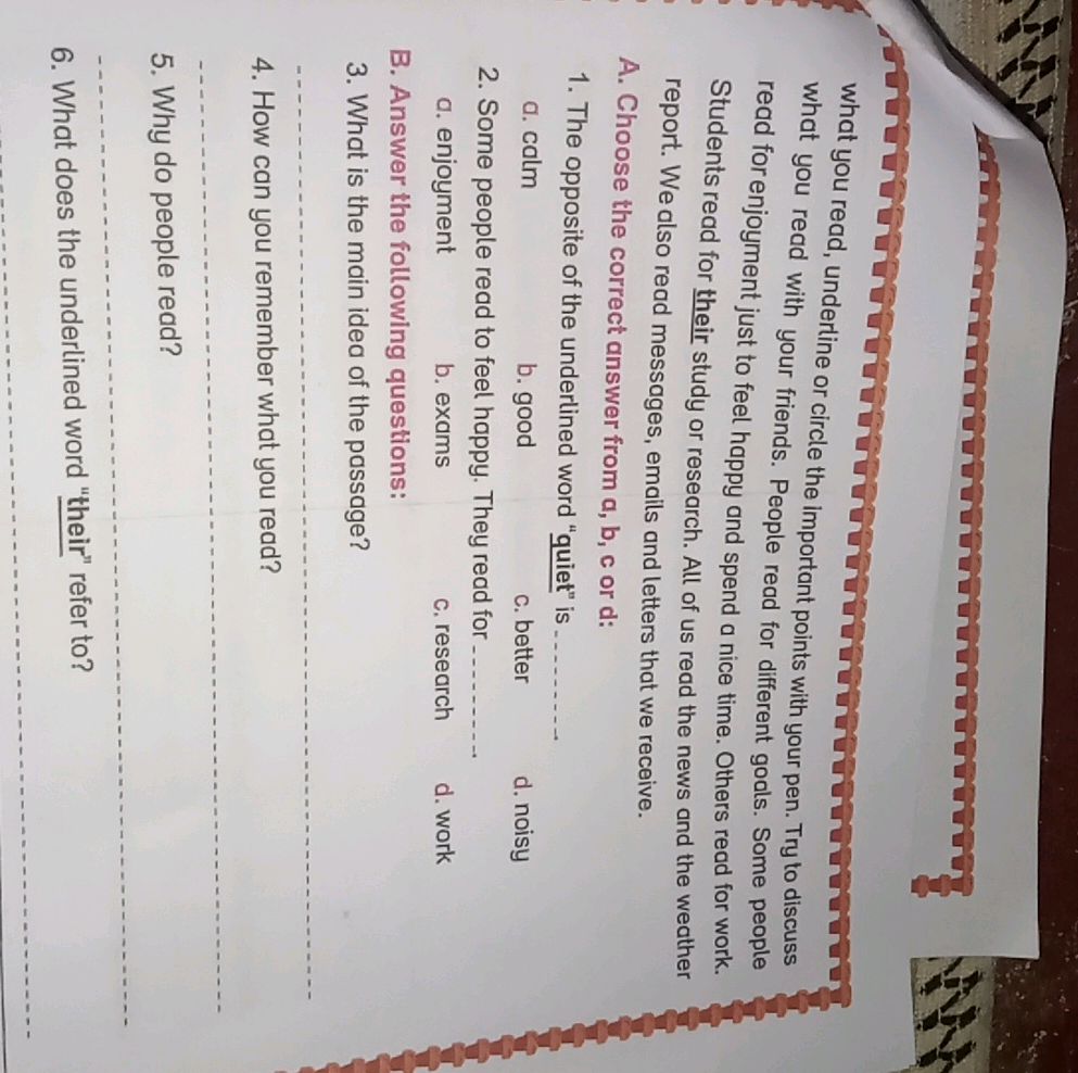 A. Choose the correct answer from a, b, c or | StudyX