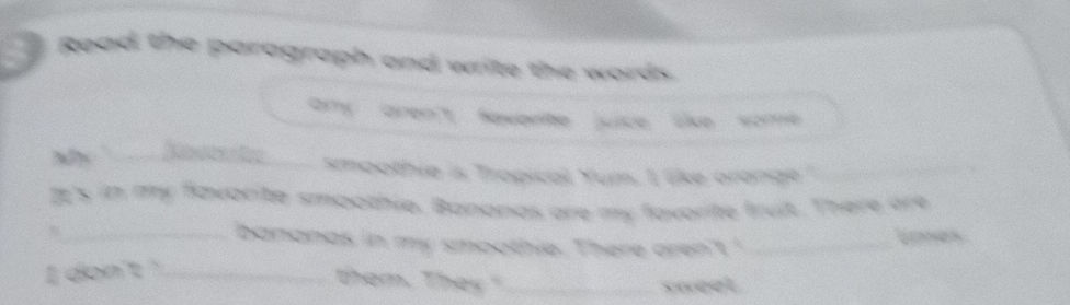 Read the paragraph and write the words. | StudyX