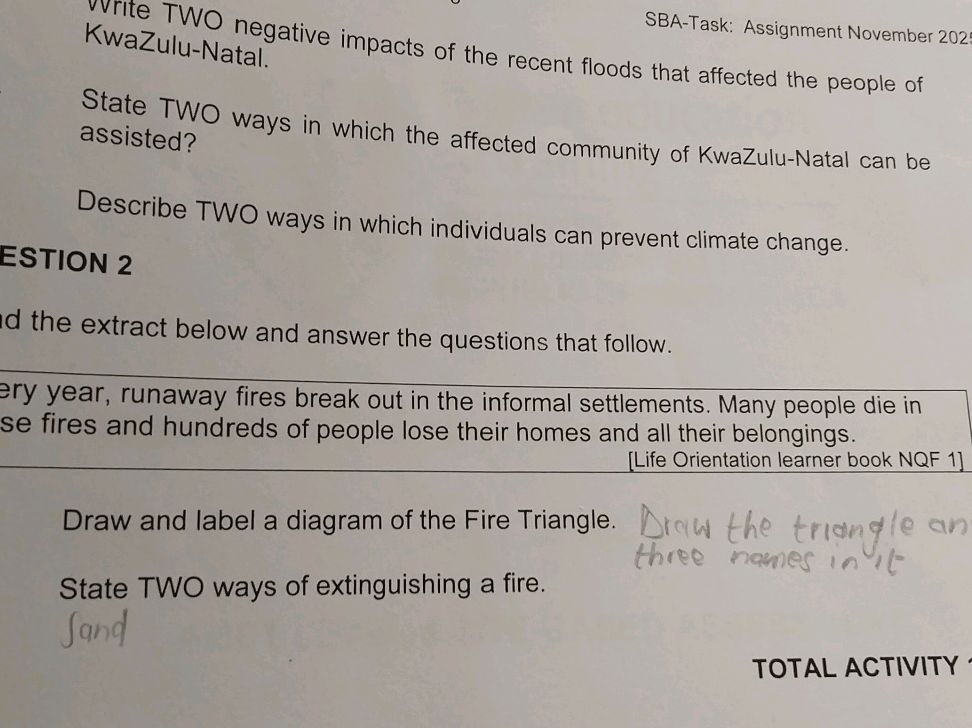 Draw and label a diagram of the Fire | StudyX