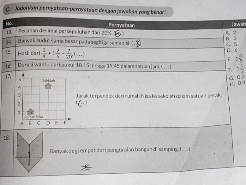 13. Pecahan desimal persepuluhan dari 20%. | StudyX
