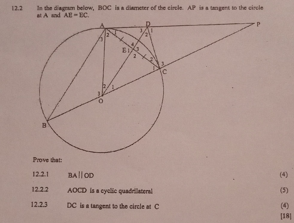 In the diagram below, BOC is a diameter of | StudyX