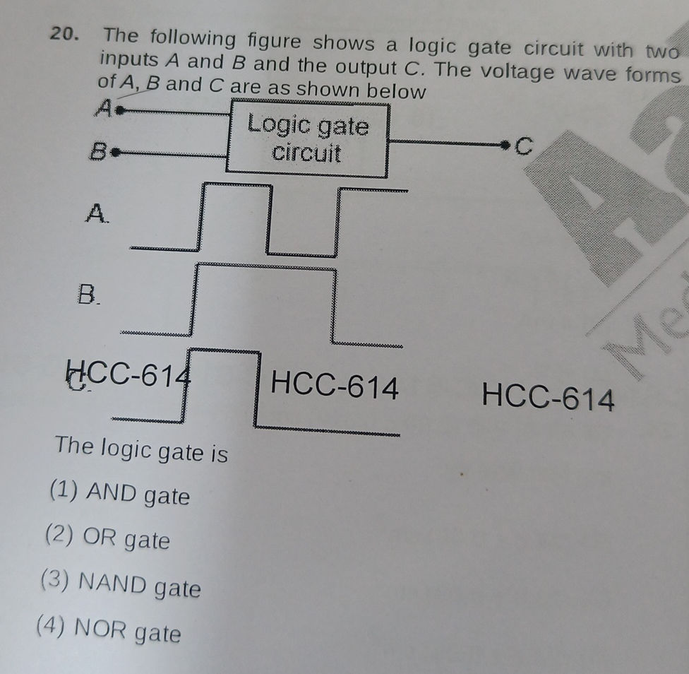 20. The following figure shows a logic gate | StudyX