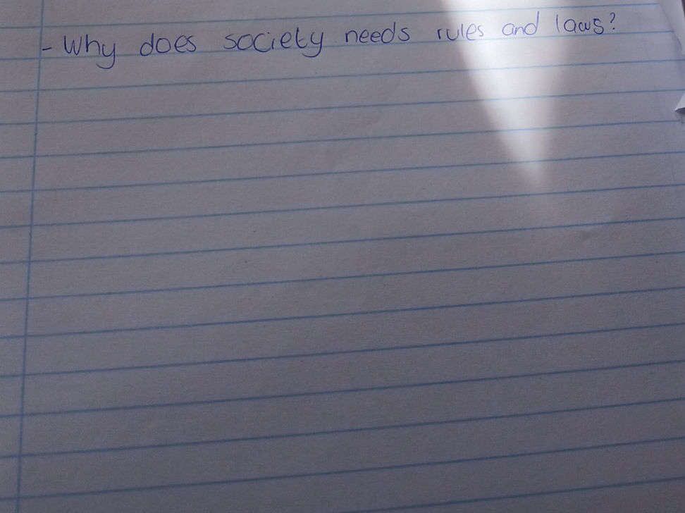 Why society needs rules and laws