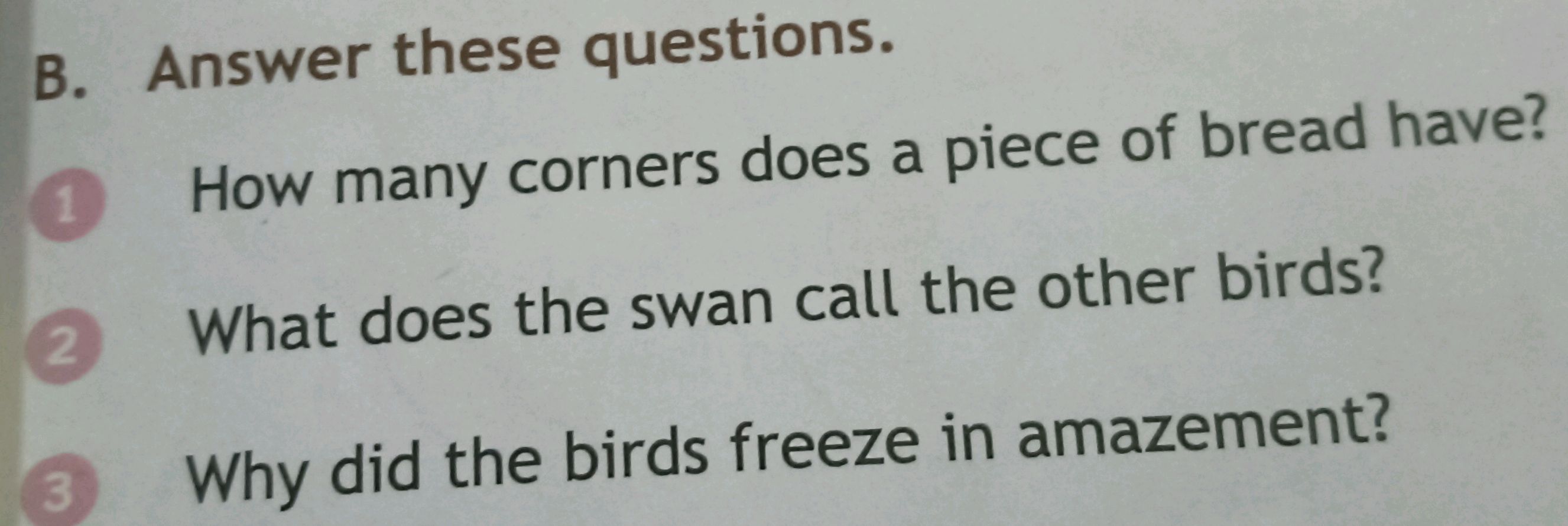 How many corners does a piece of bread have? | StudyX