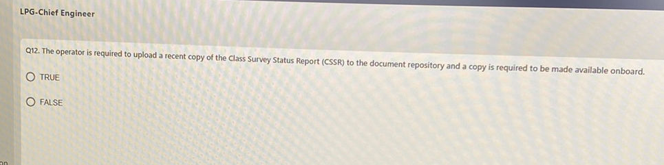 Q12. The operator is required to upload a | StudyX