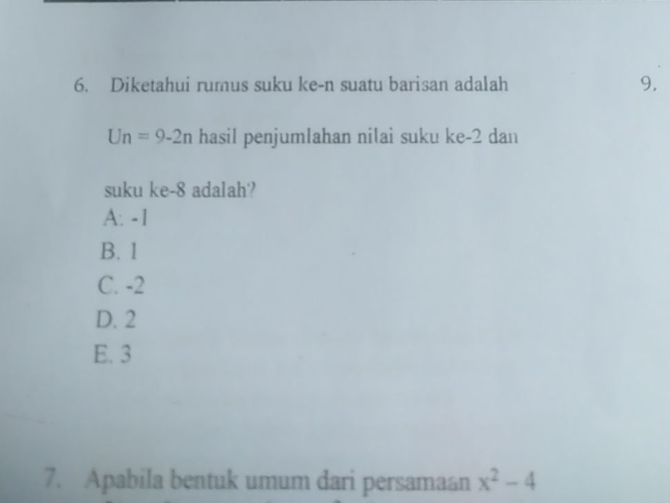 Diketahui rumus suku ke-n suatu barisan | StudyX