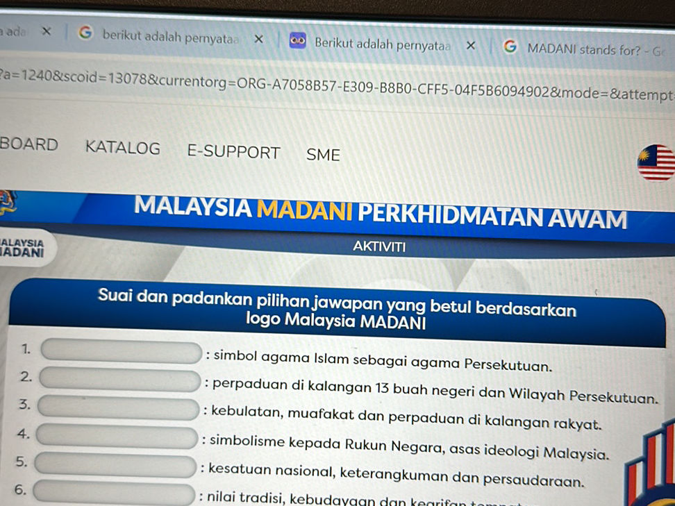 Suai dan padankan pilihan jawapan yang betul | StudyX