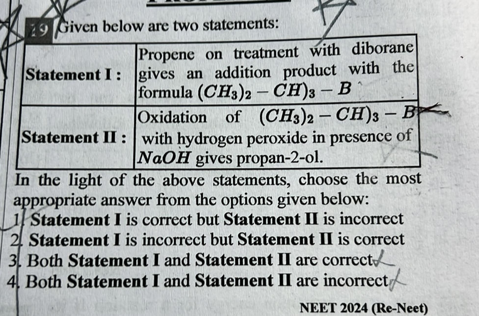 29 Given below are two statements: | StudyX