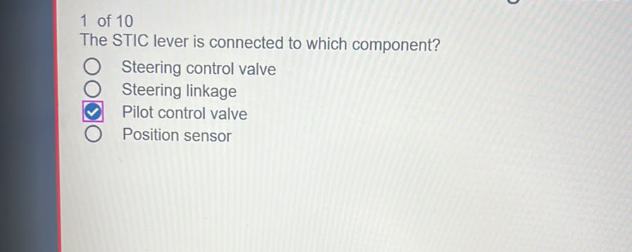 The STIC lever is connected to which | StudyX