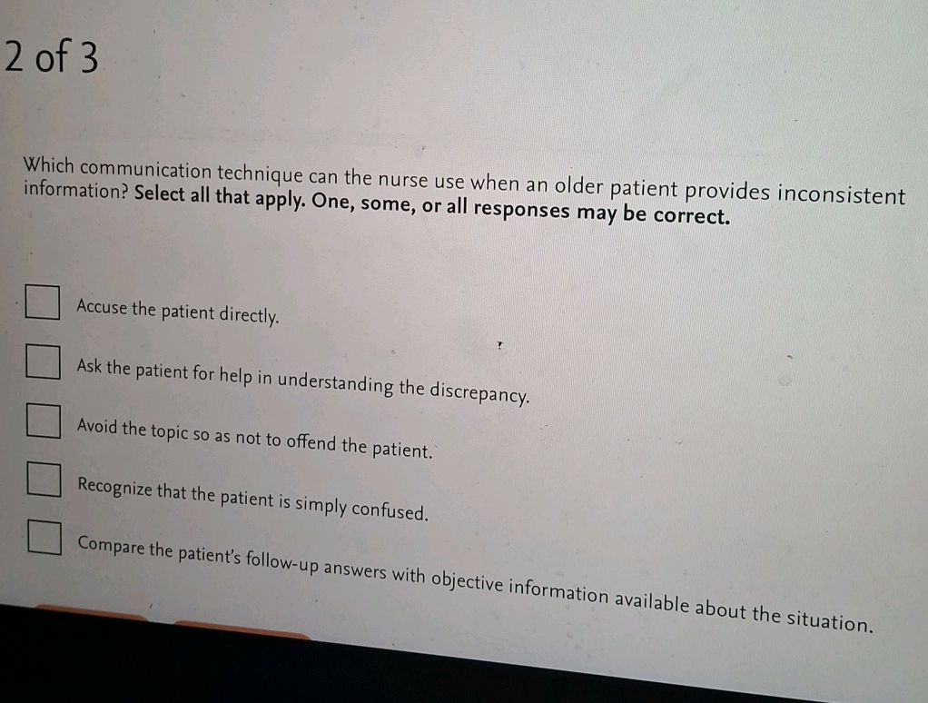 Which communication technique can the nurse | StudyX