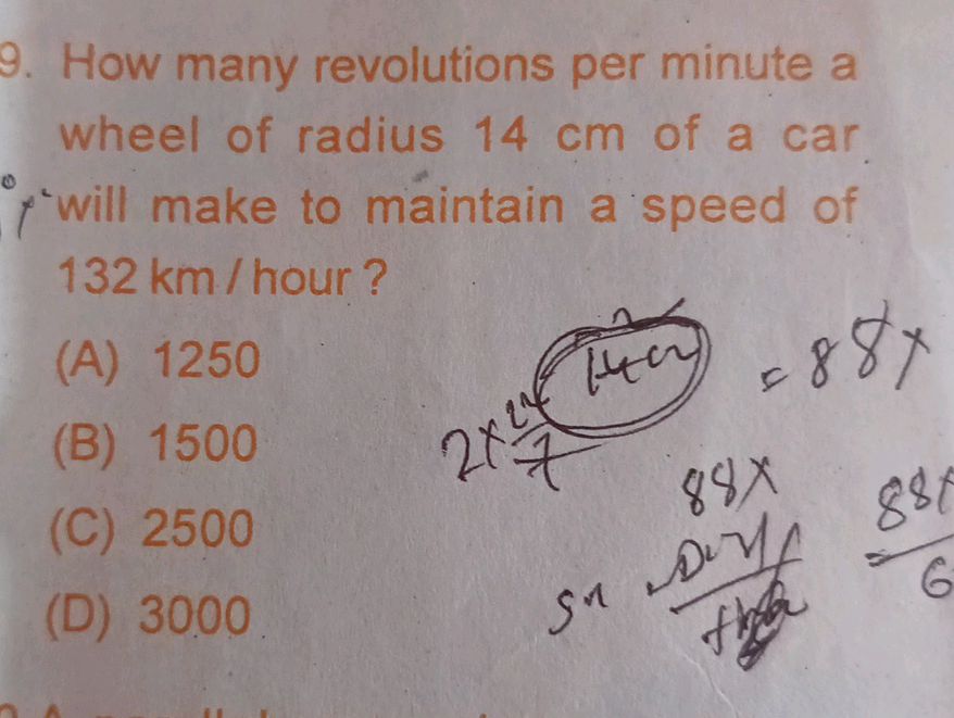 9. How many revolutions per minute a wheel | StudyX
