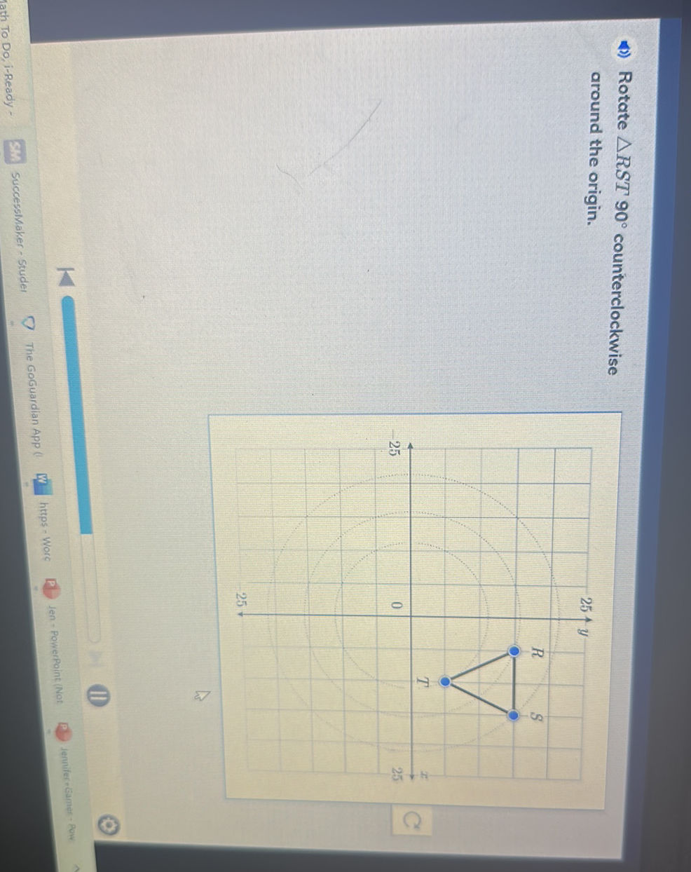 Rotate $ RST$ 90° counterclockwise around | StudyX
