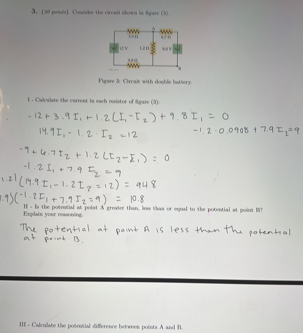 3. (20 points) Consider the circuit shown in | StudyX