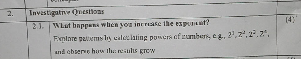 What happens when you increase the exponent? | StudyX