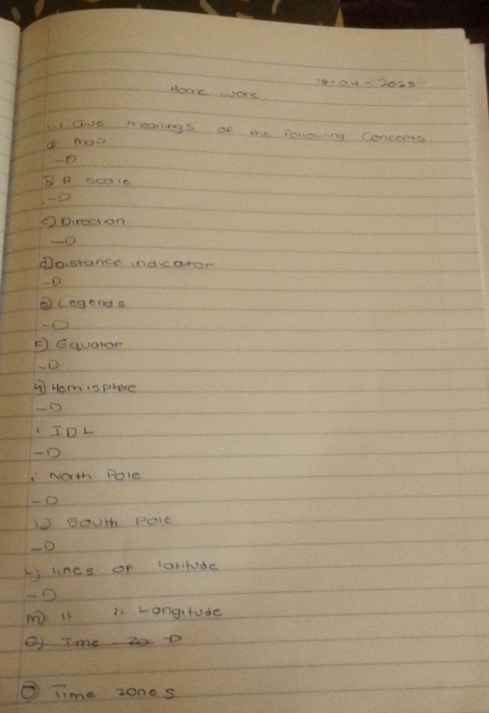 1. Give meanings of the following concepts | StudyX