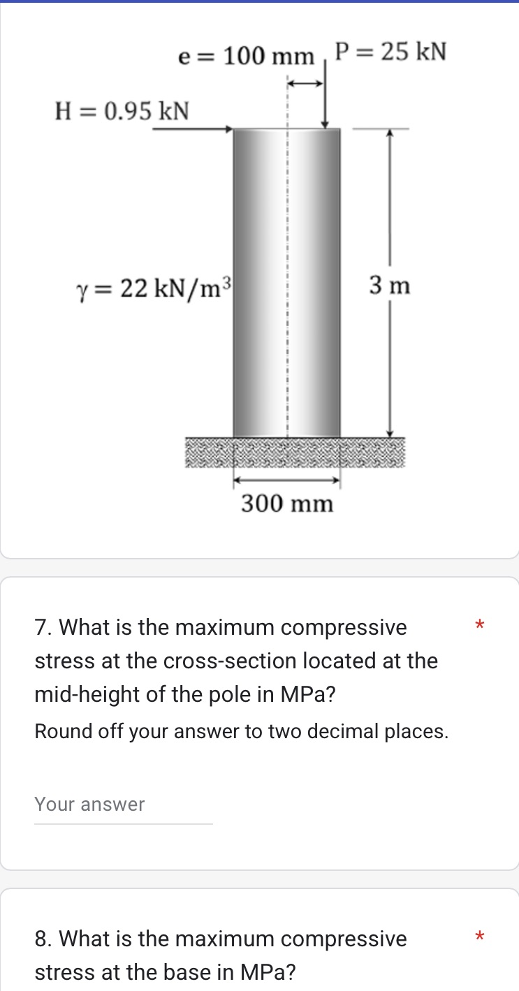 7. What is the maximum compressive stress at | StudyX