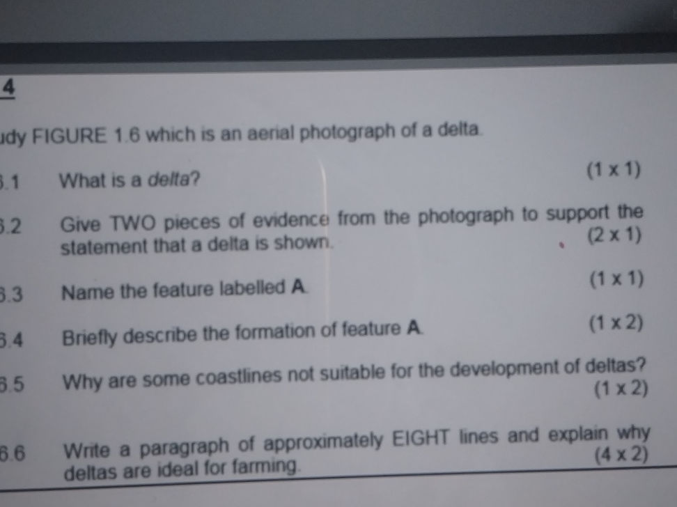 5. 1 What is a delta? 5. 2 Give TWO | StudyX