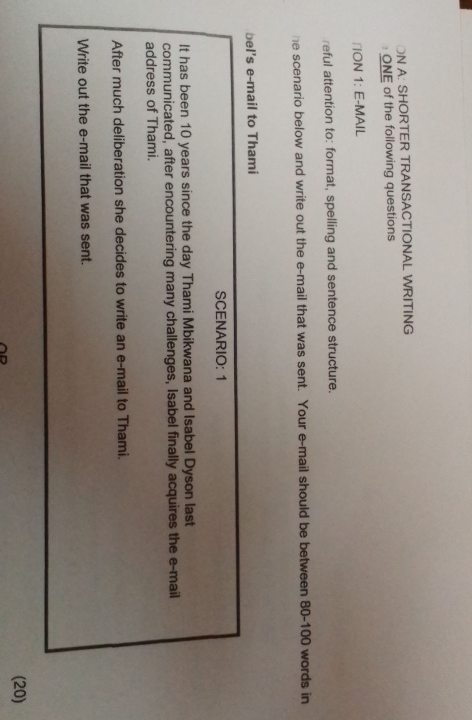 ON A: SHORTER TRANSACTIONAL WRITING ONE of | StudyX