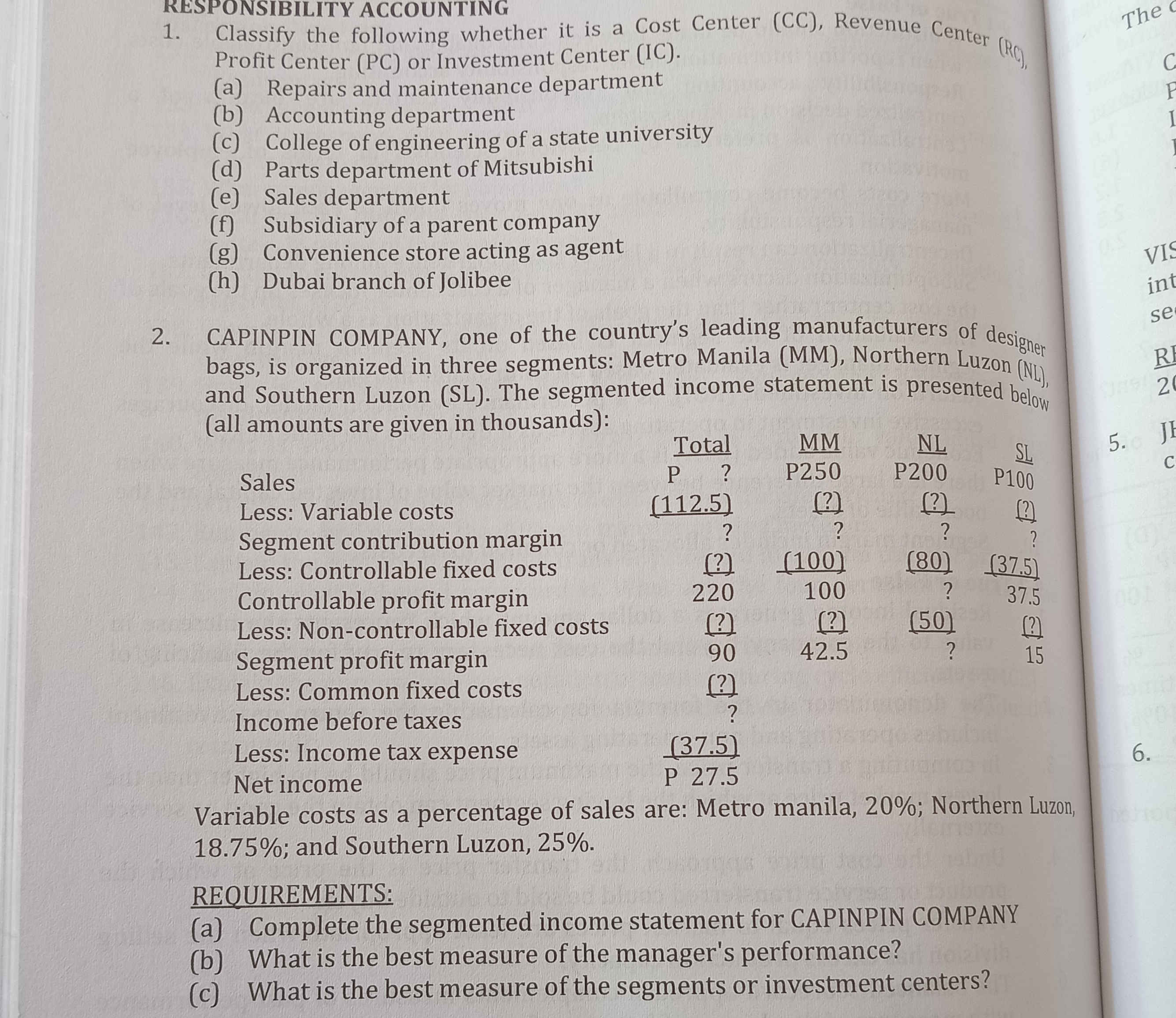 1. Classify the following whether it is a | StudyX