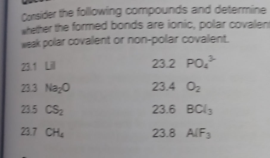 Consider the following compounds and | StudyX