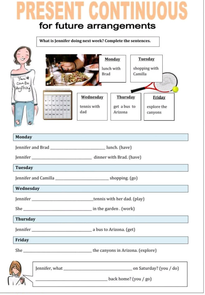 What is Jennifer doing next week? Complete | StudyX